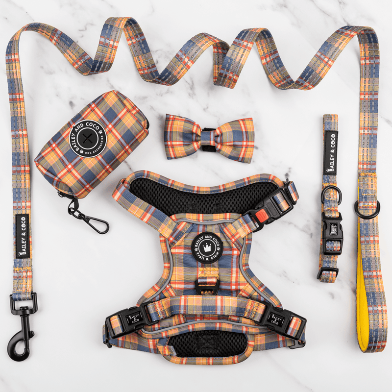 Home / Products / Trail & Glow® Dog Harness Bundle Set - Rustic Tartan